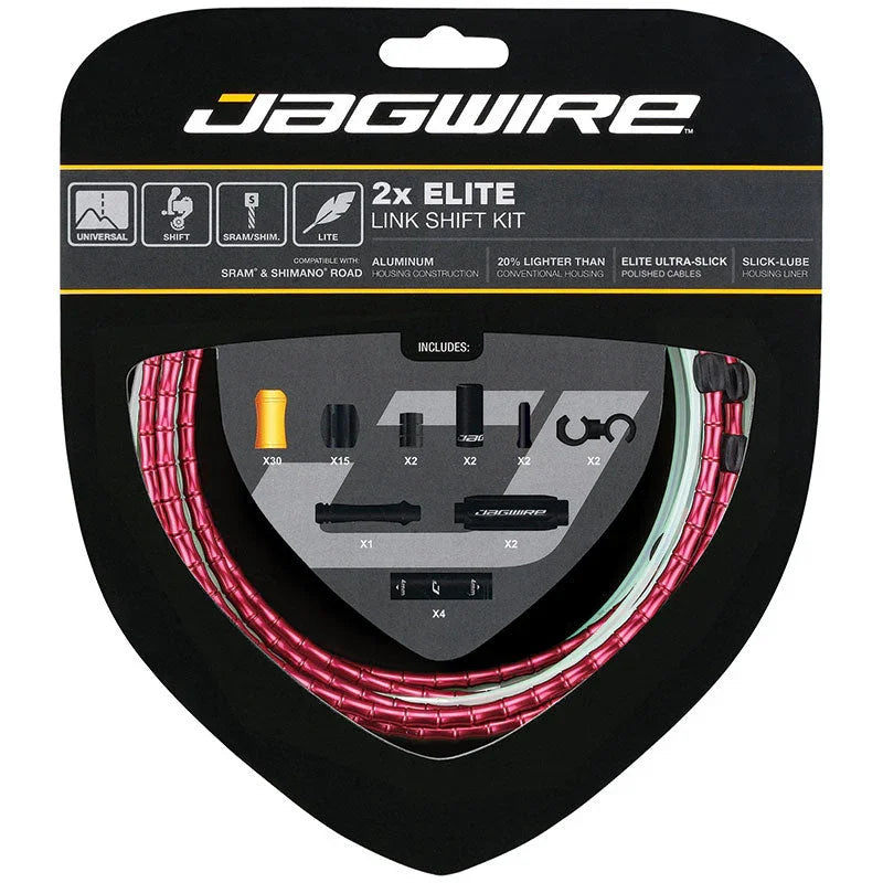 2X ELITE LINK SHIFT DERAILLEUR CABLE KIT (BLACK) from Jagwire | Cobbled ...